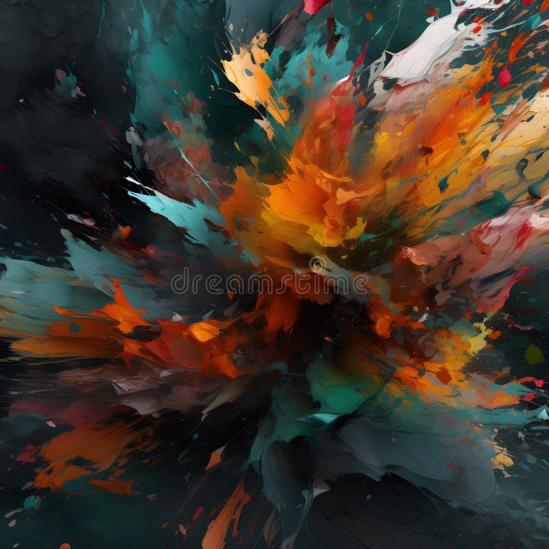 Abstract Expressionism Paint Splatters Textures Colors- Three Created ...