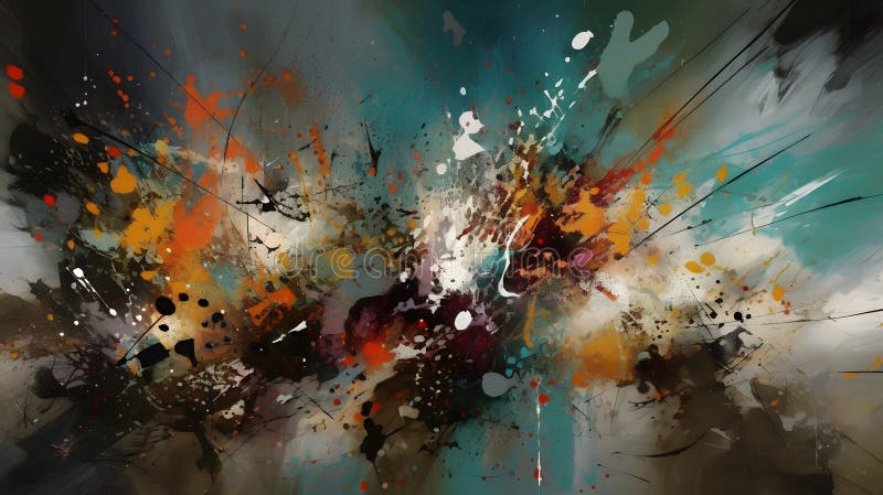 Abstract Expressionism Paint Splatters Textures Colors Two Created with ...