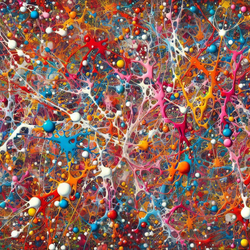 Abstract Expressionism Random Colors and Patterns Stock Illustration ...