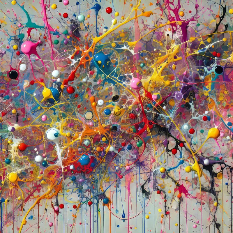 Abstract Expressionism Random Colors and Patterns Stock Illustration ...