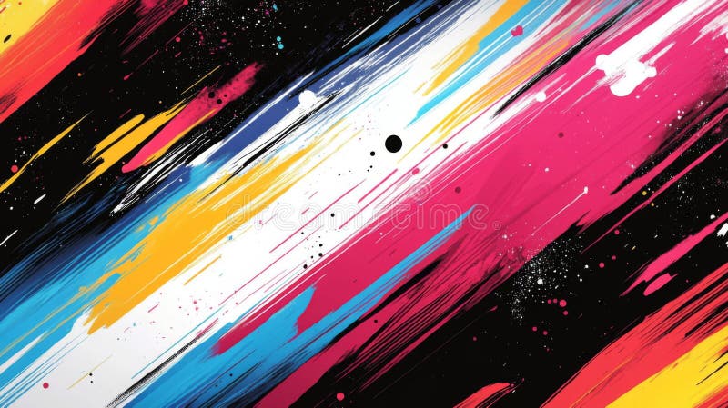 Abstract Expressionism Style with Dynamic Brushstrokes and Vibrant ...