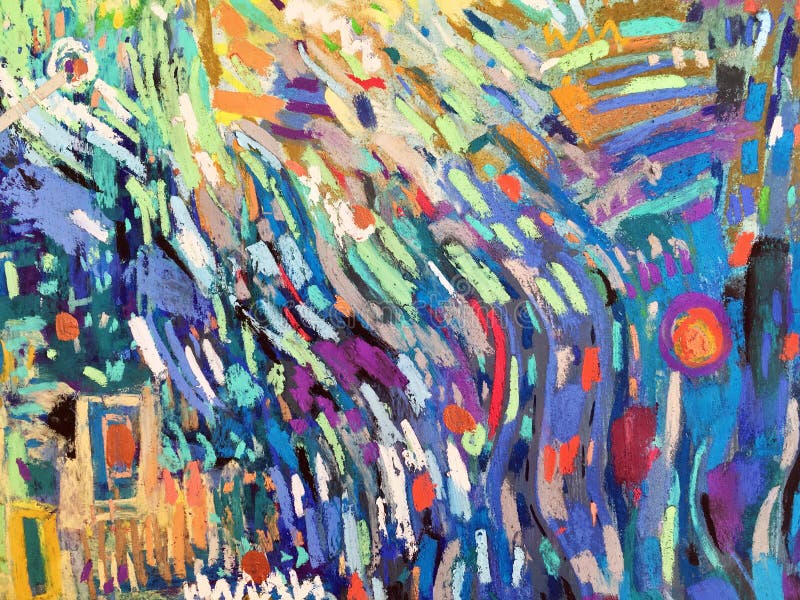 Abstract Expressionism Style with Light Clouds, Blue Sky Stock ...