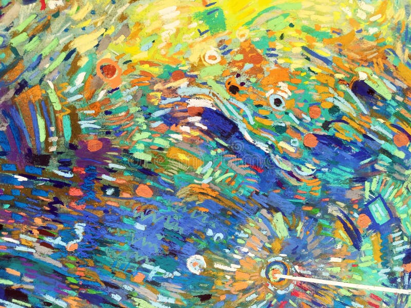 Abstract Expressionism Style with Light Clouds, Blue Sky Stock ...