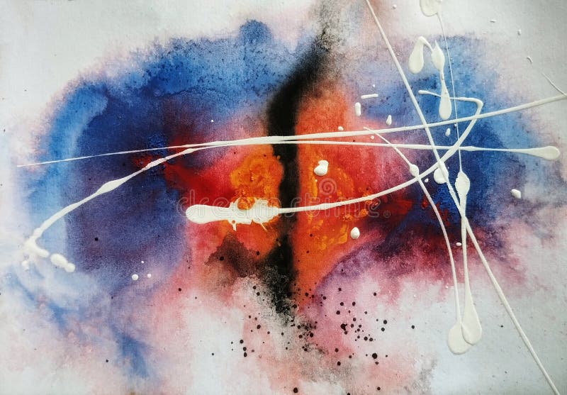 Abstract Expressionism Vibrant Gradient Color Splash Explosion in Red ...