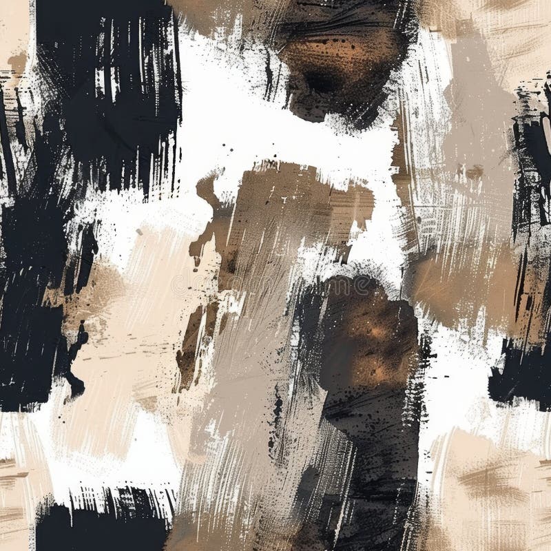 Abstract Expressionist Acrylic Painting in Earth Tones Stock Image ...