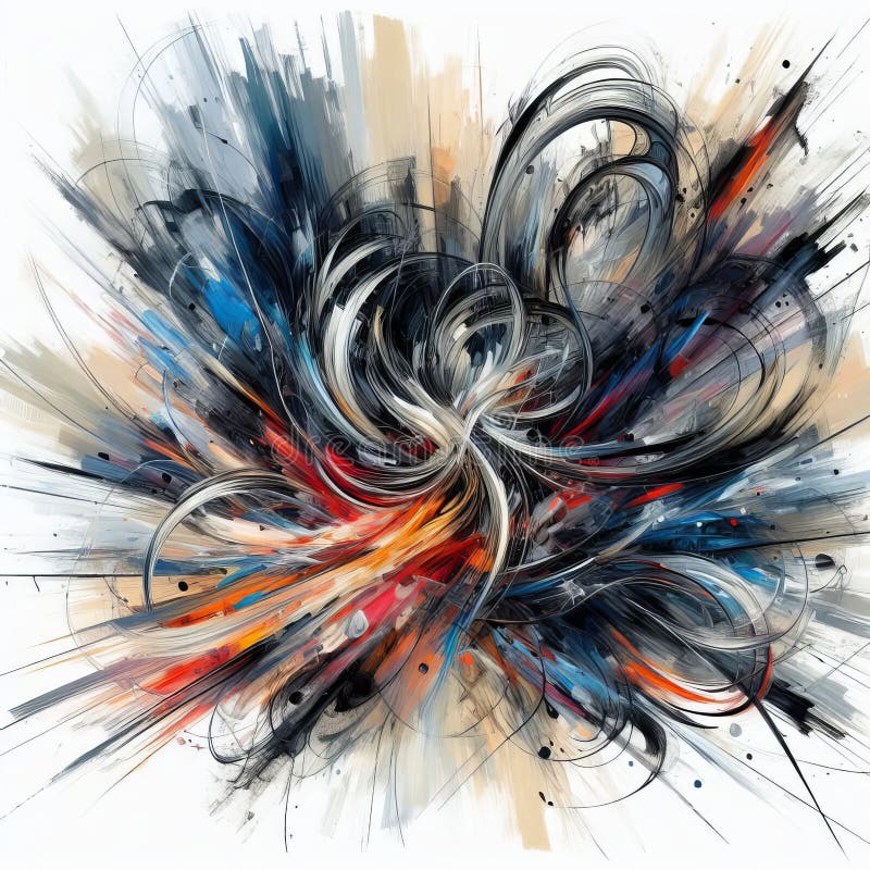 Abstract Expressionist Art a Spontaneous and Expressive Artor Stock ...