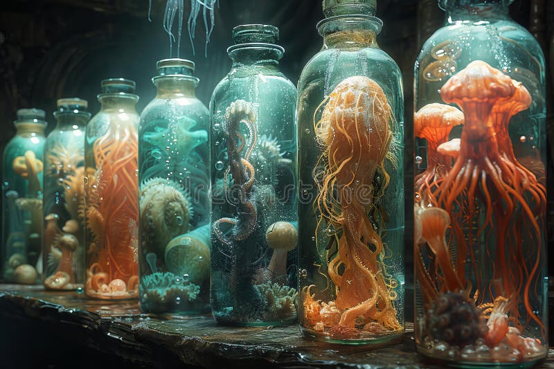 Abstract Expressionist Art Style , Many Strange Sea Creatures in ...