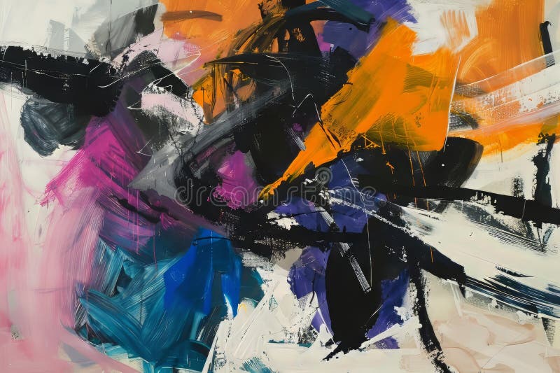 An Abstract Expressionist Artwork, with Bold Brushwork and Expressive ...