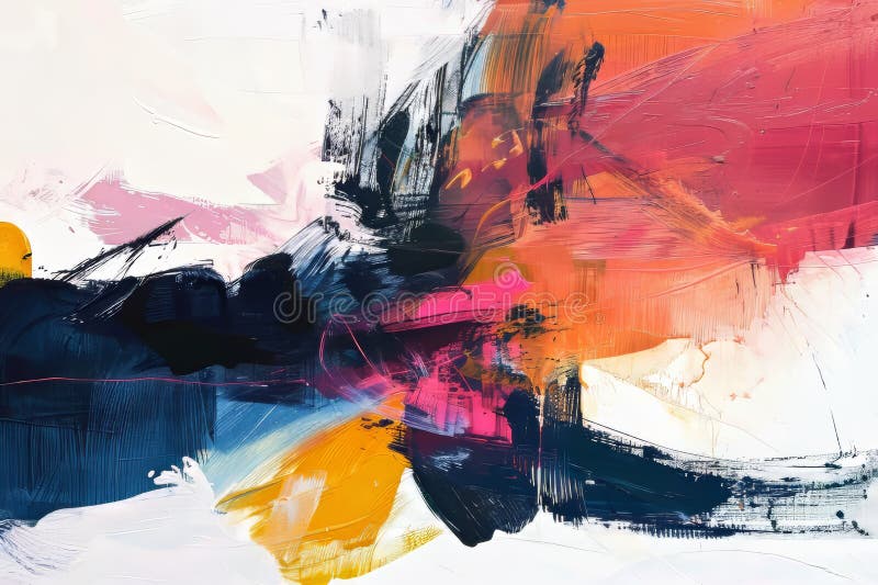 An Abstract Expressionist Artwork, with Bold Brushwork and Expressive ...