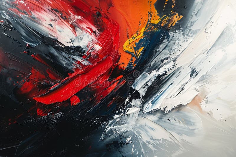 Abstract Expressionist Brushwork with Bold, Expressive Strokes on a ...