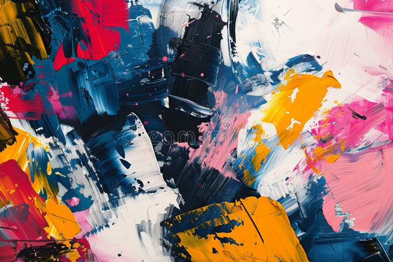 Abstract Expressionist Brushwork with Bold, Expressive Strokes on a ...