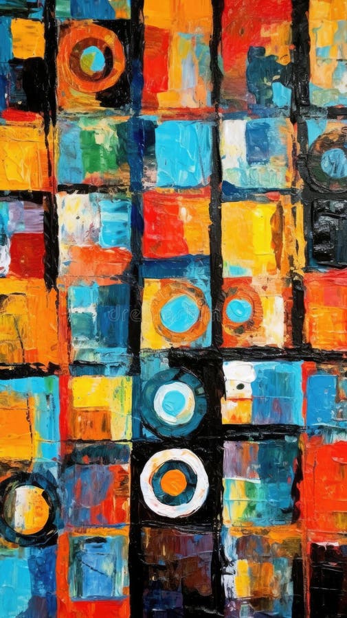 Abstract Expressionist Image Squares, Circles, Triangles Stock ...