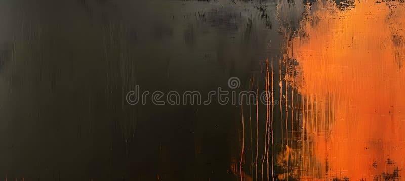 Abstract Expressionist Orange and Black Gradient Painting Stock ...