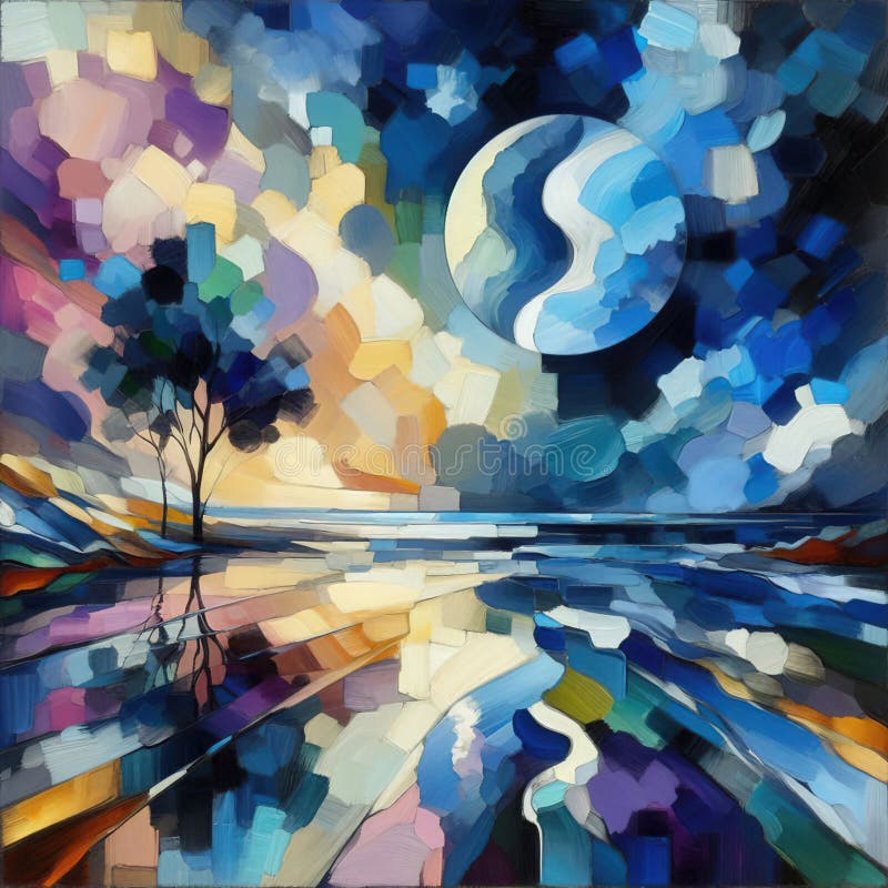 Abstract Expressionist Painting Depicts the Interaction of Various ...