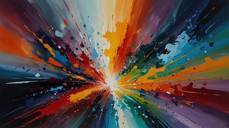 Abstract Expressionist Painting Depicts the Interaction of Various ...