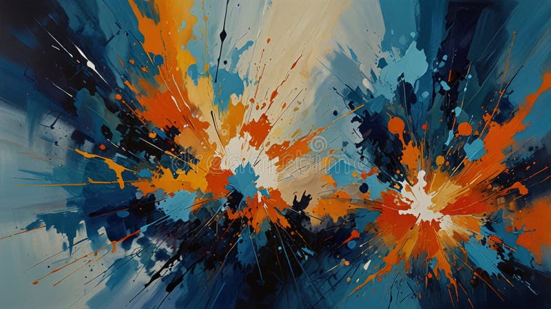 Abstract Expressionist Painting Depicts the Interaction of Various ...