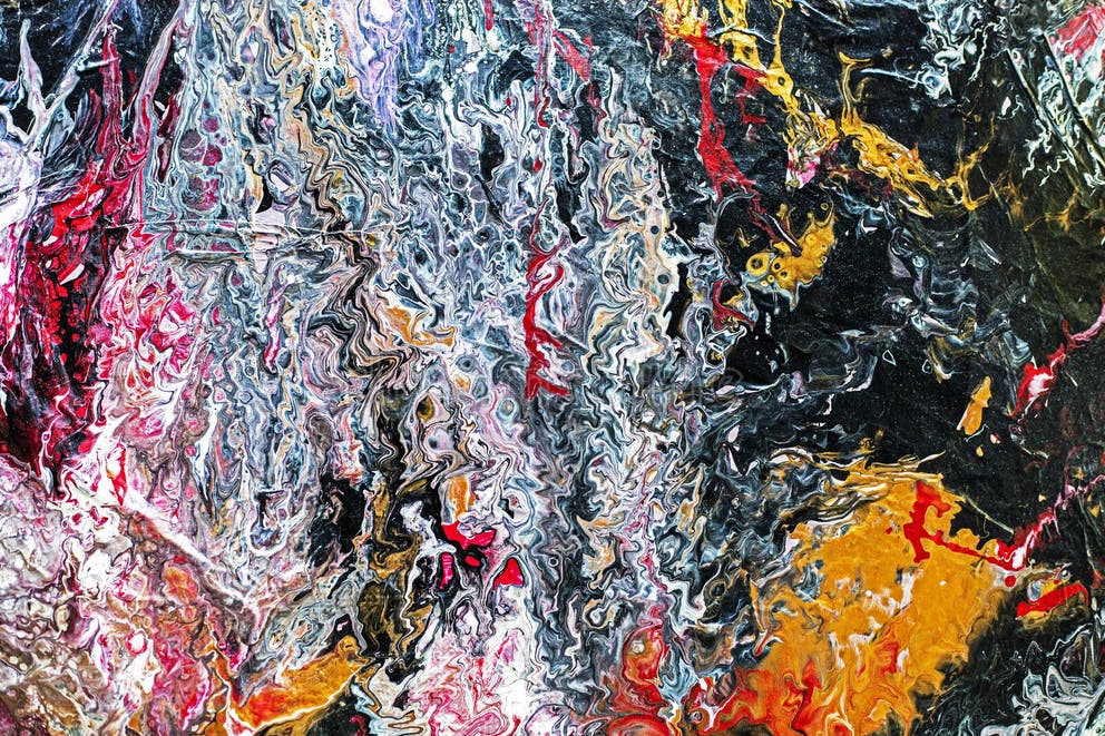 Abstract Expressive Multi-colored Background in a Modern Interior ...