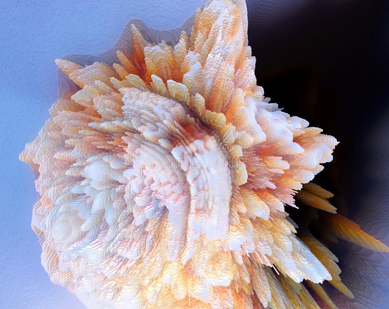 Abstract Extruded Conch 3D Illustration Stock Illustration ...