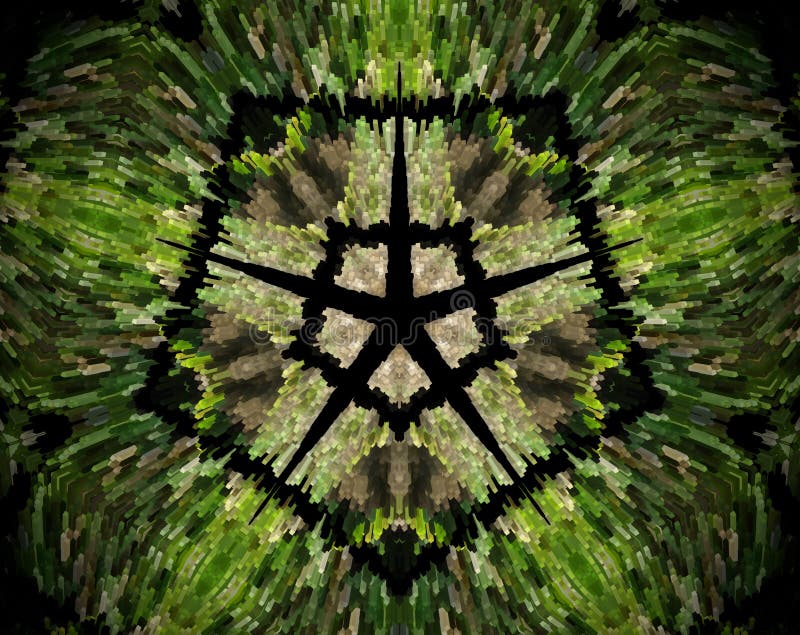 Abstract Extruded Mandala 5 Sided Star Stock Illustration ...