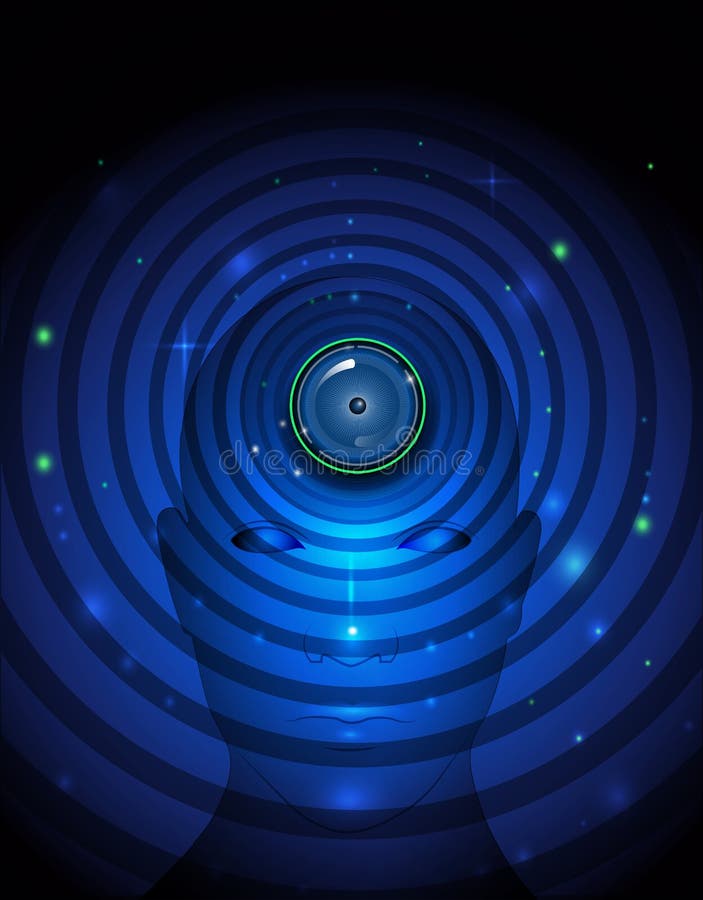Abstract Eye Ball Technology with Human Face Stock Vector ...