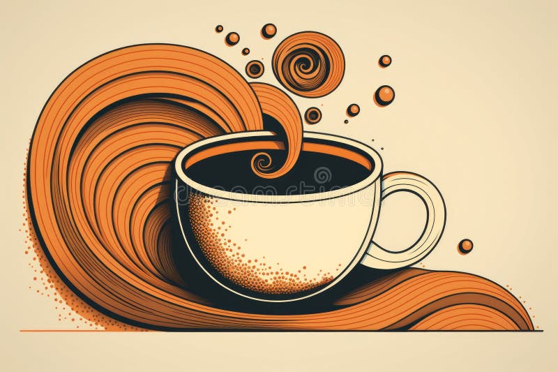 Abstract Eye Coffee Cup Vector. Generative Ai Stock Illustration ...