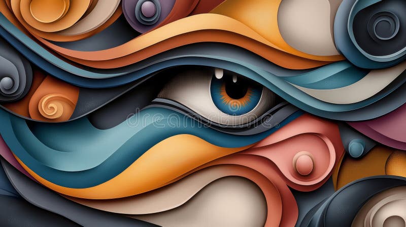 Abstract Eye with Colorful Swirling Patterns and Intricate Details ...