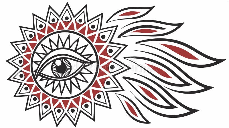 Abstract Eye Design with Sunburst Rays, Symbolizing Vision or Insight ...