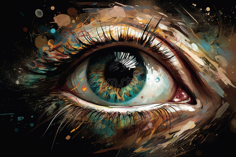 Abstract Eye Digital Painting Impression Photorealistic Painting ...