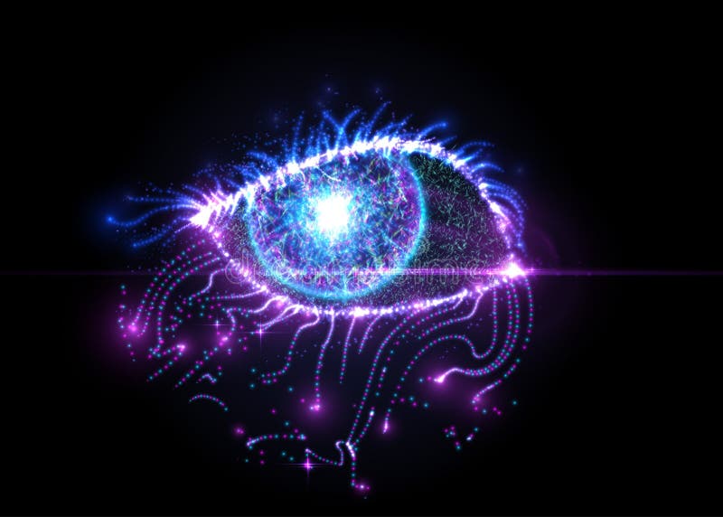 Abstract Eye from Light Particles. Vector Illustration. Stock Vector ...