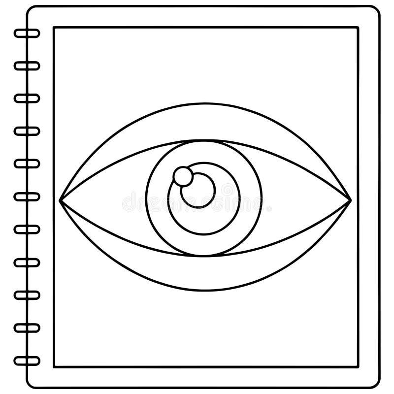 Abstract Eye Sketch in Spiral Notebook Design for Vision Art Stock ...