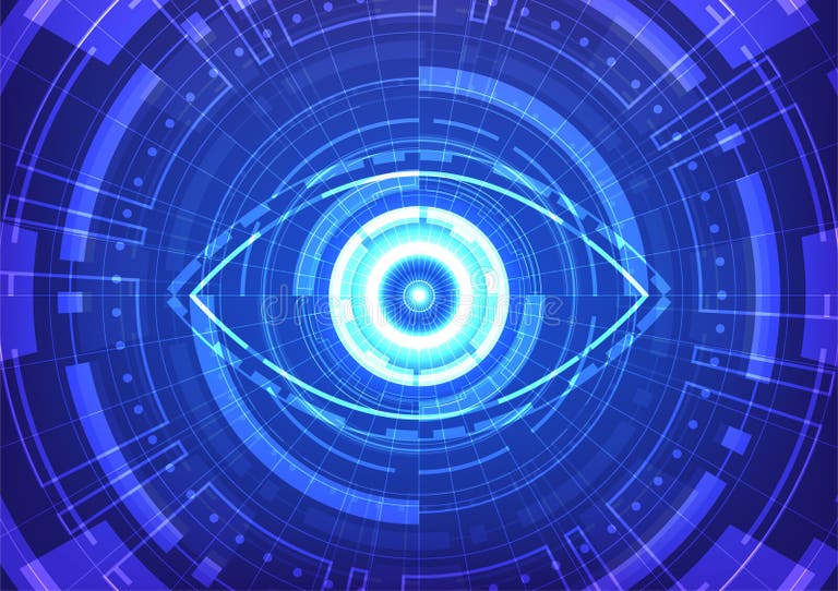 Abstract Eyeball Robot Technology Computer Communication. Artificial ...