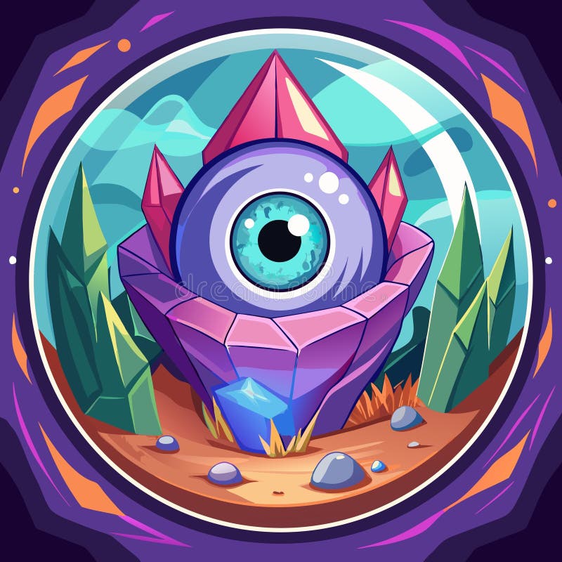 Abstract Eyeball in Sphere stock vector. Illustration of glass - 377562812