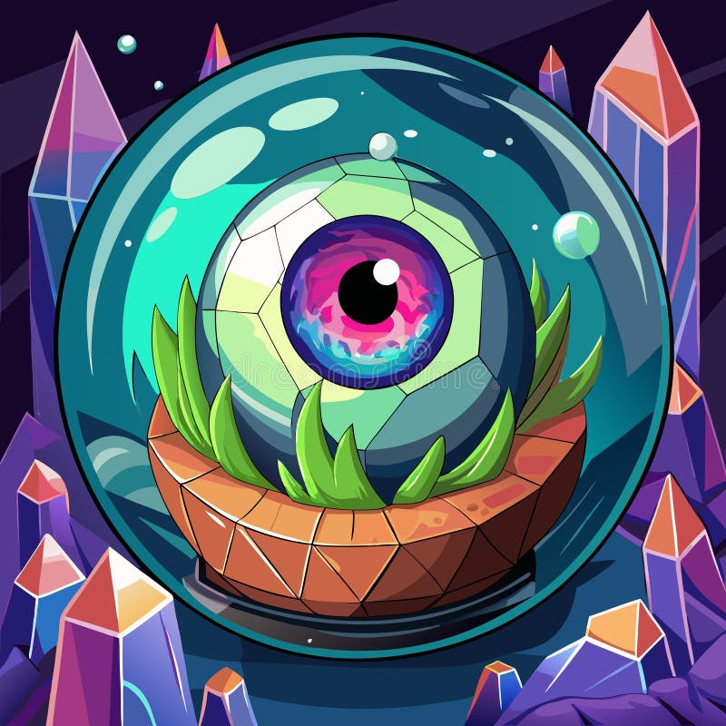 Abstract Eyeball in Sphere stock vector. Illustration of creative ...