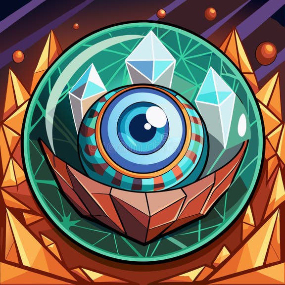 Abstract Eyeball in Sphere stock vector. Illustration of beauty - 377562833