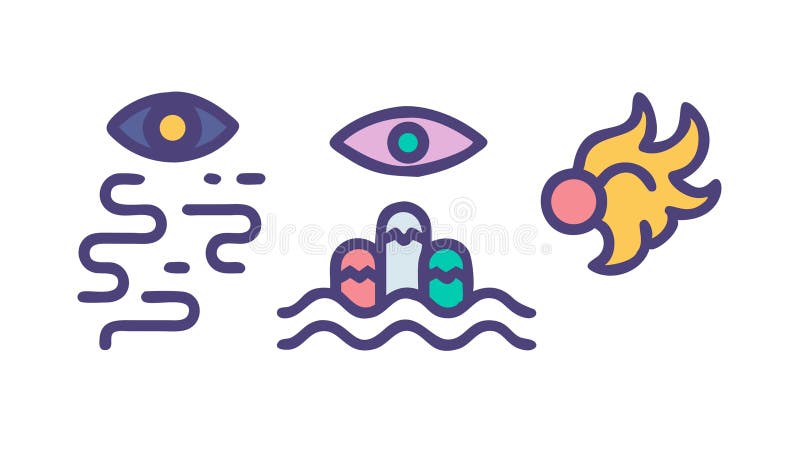 Abstract Eyes, Mysterious Figures and Hidden Meanings, Vector Design ...