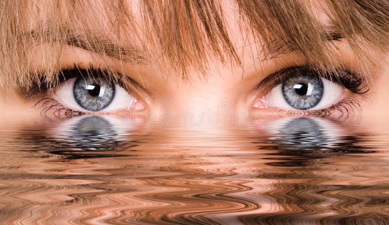 Abstract eyes with water stock photo. Image of dreams - 7849162