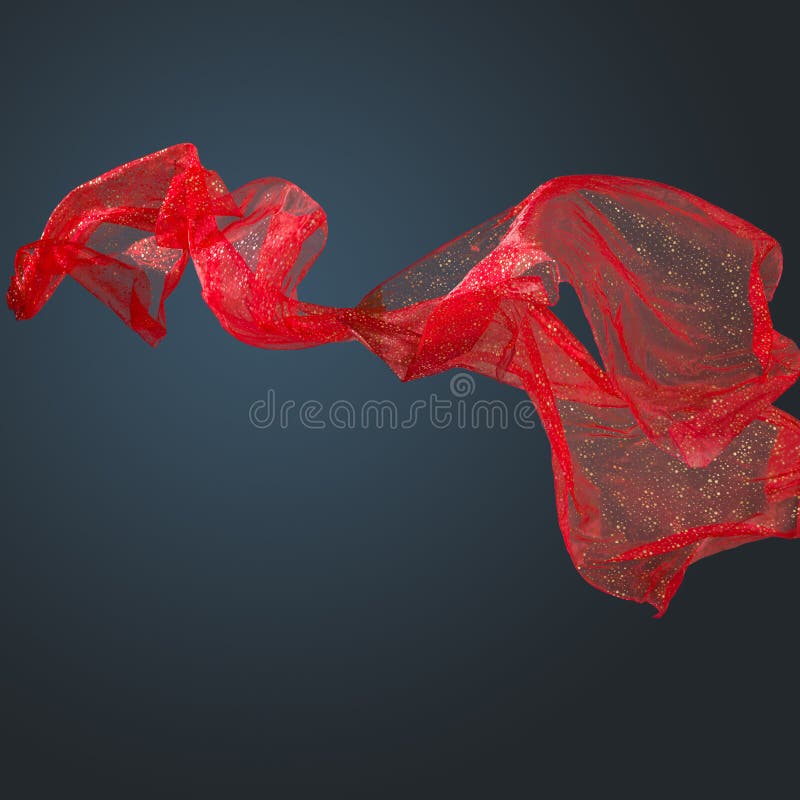 Abstract Flying Fabric Elements Freeze Motion Isolated on White Stock ...