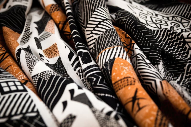Abstract Fabric Texture Close-up, with Bold and Geometric Designs Stock ...