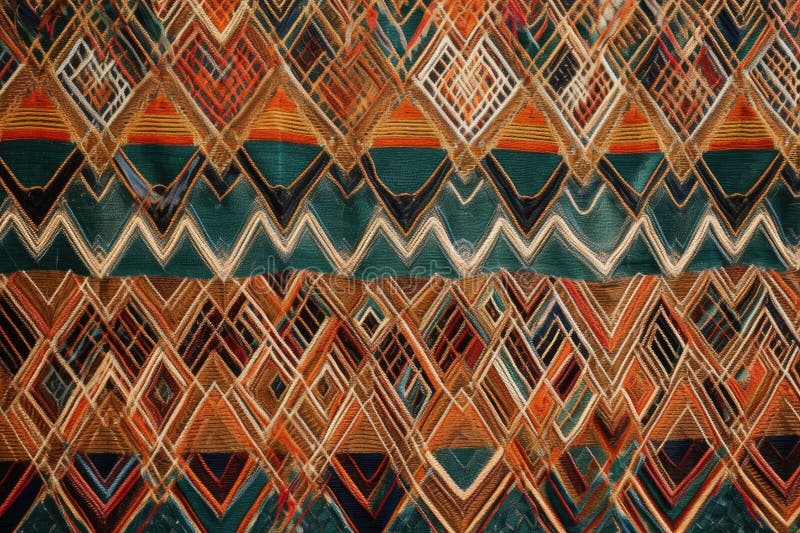 Abstract Fabric Texture with Geometric Shapes and Lines Stock ...