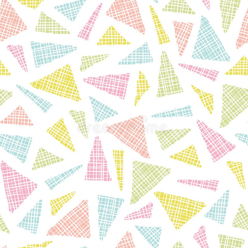 Abstract Fabric Triangles Seamless Pattern Background, Hand Drawn ...