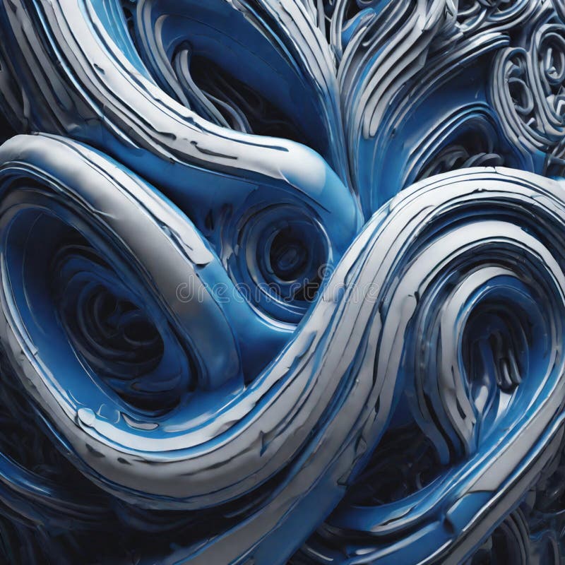 Abstract Fabric Waves Textured Play of Blue and White Stock ...