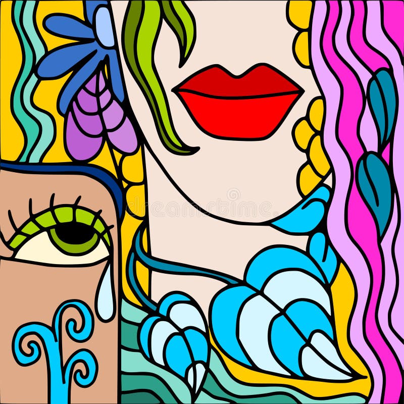 Abstract face stock illustration. Illustration of fashion - 19836663