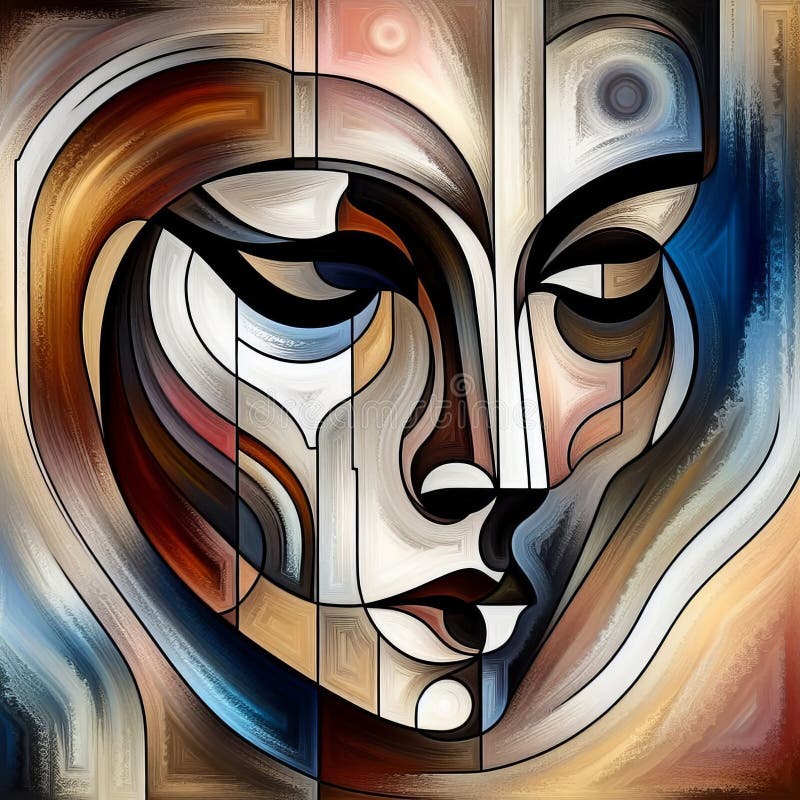 Abstract Face an Abstract Interpretation of a Human Face Focus Stock ...