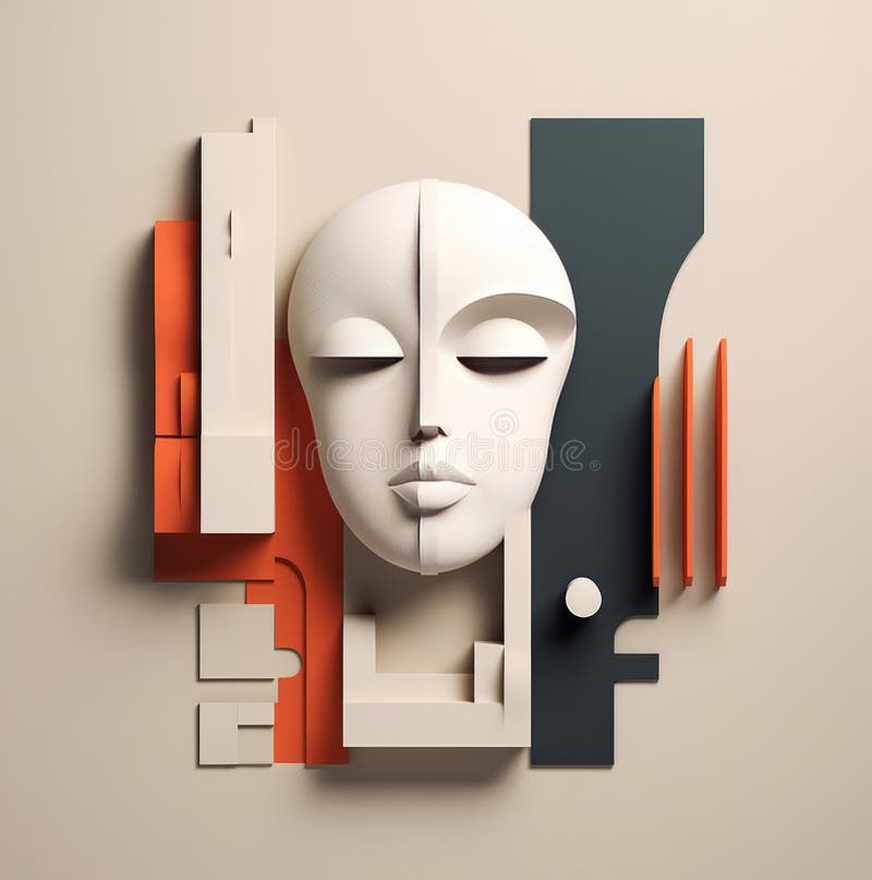 Abstract Face Art Illustration Design Stock Illustration - Illustration ...