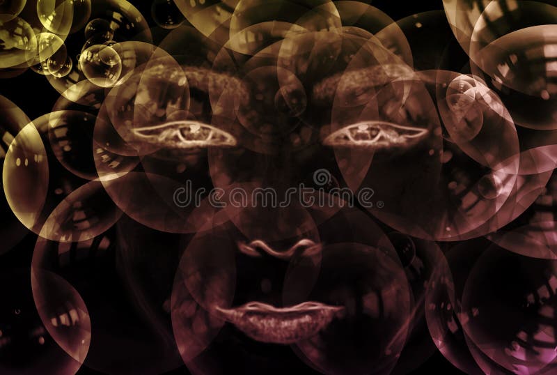 Abstract face with bubbles stock illustration. Illustration of human ...