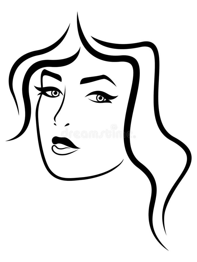 Abstract Face of Charming Lady Stock Vector - Illustration of ...