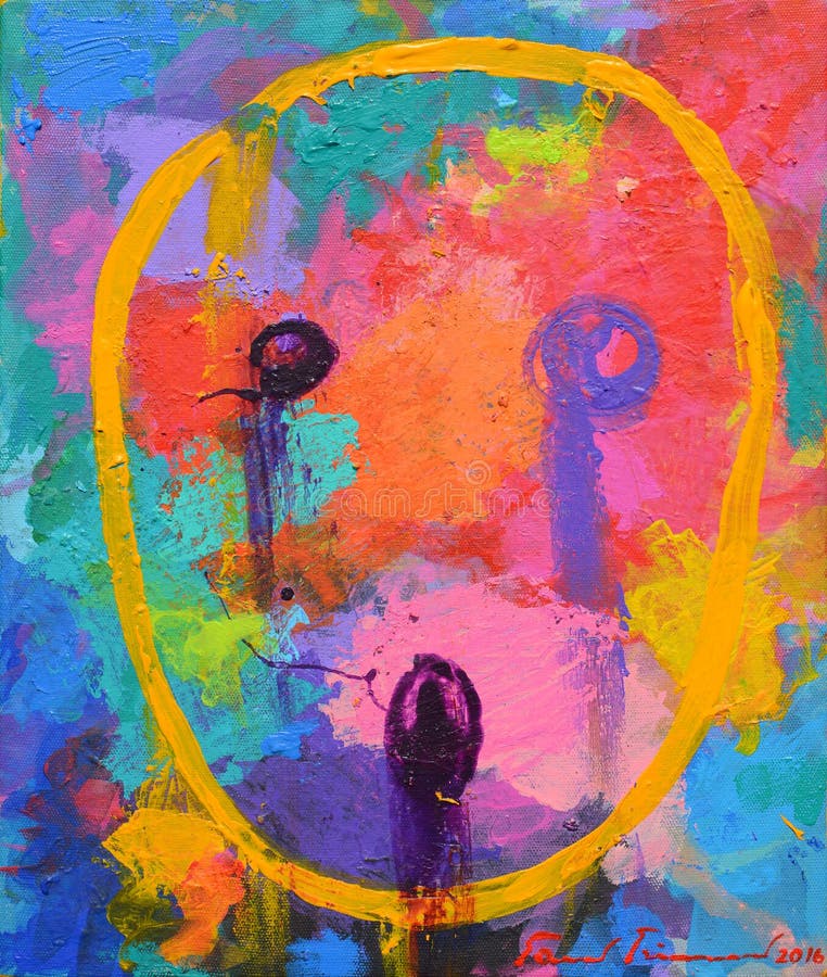 Abstract Face, Colorful Painting for Texture Background Stock ...