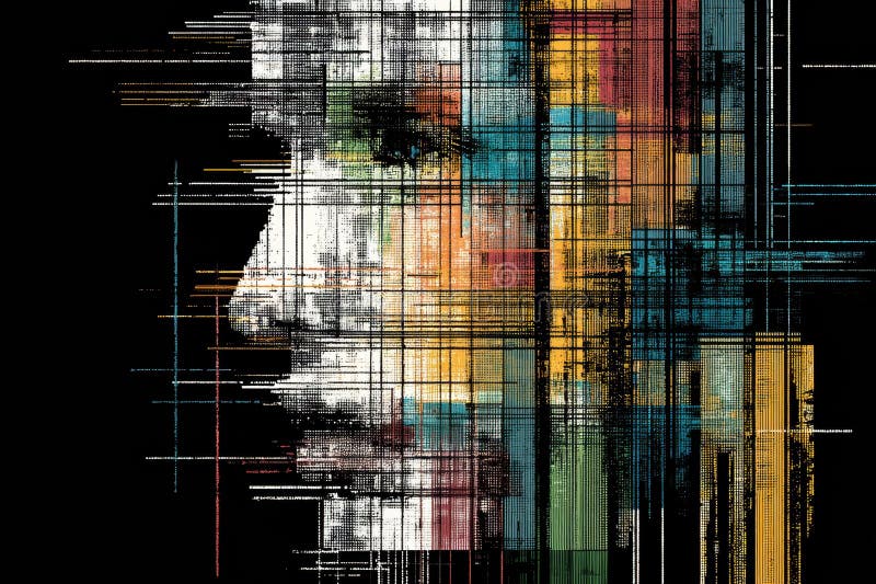 Abstract Face Composed of Code, Color, and Geometry Reflecting Digital ...