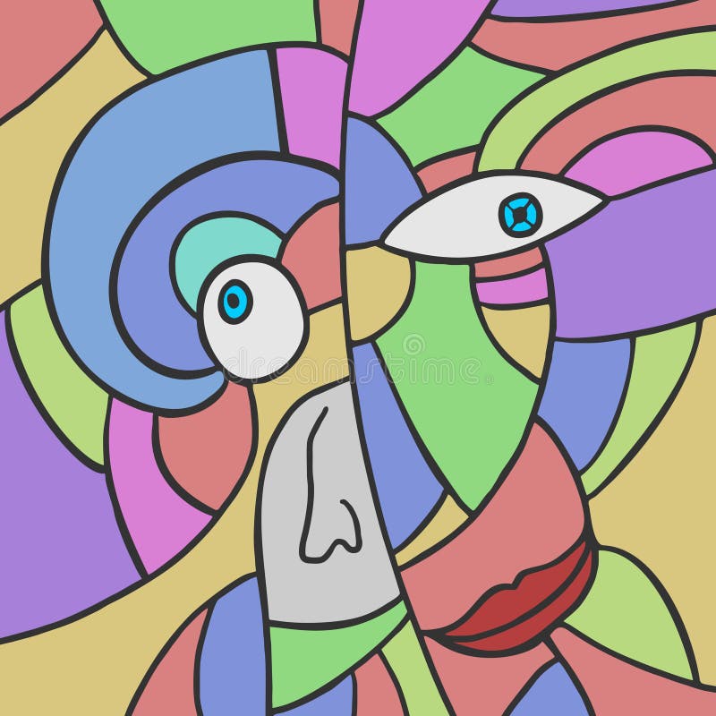 Abstract face stock vector. Illustration of single, pieces - 38933948