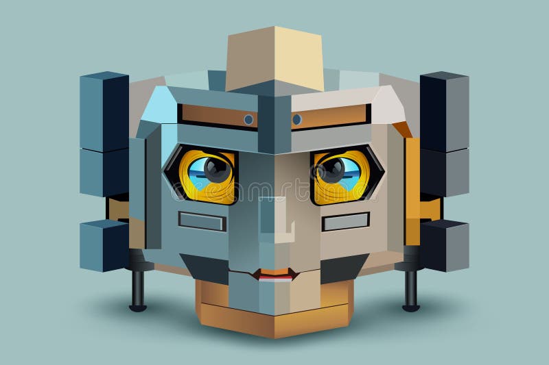 Abstract Face in a Cubic Style in the Form of a Robot Vector Stock ...